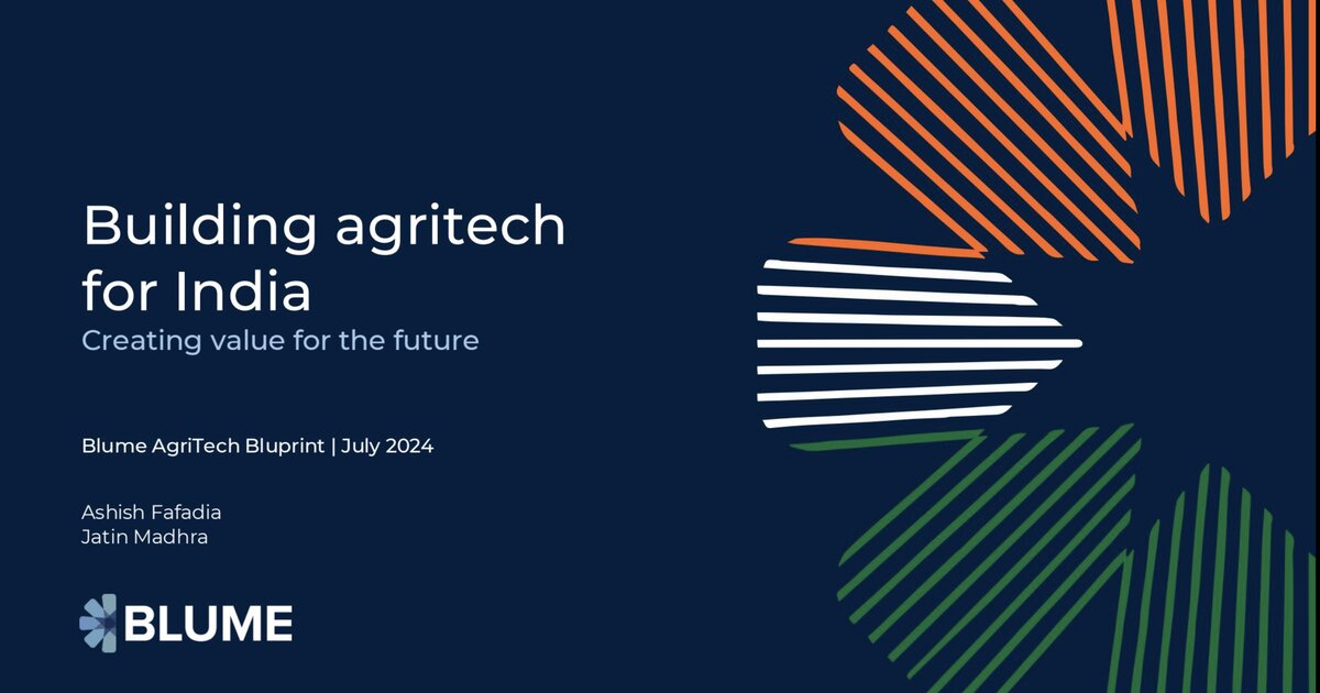 Building Agritech for India | Agritech Bluprint - Blume